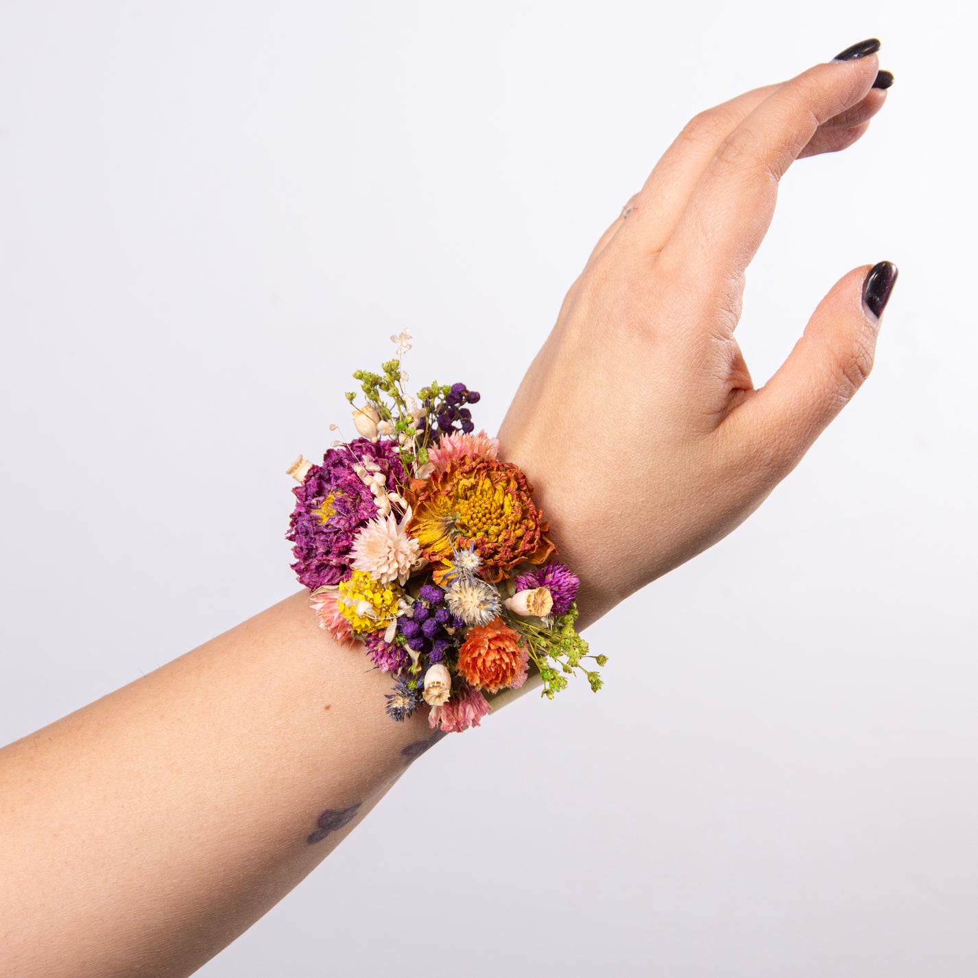 Gold Cuff Corsage | Ribbon Wrist Corsage & The English Garden